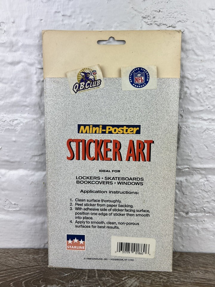 Starline Mini Poster Sticker Art Troy Aikman Dallas Cowboys NFL 1998 ...