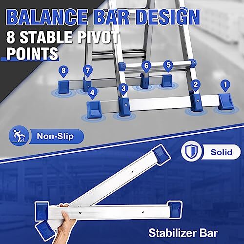 HB TOWER HBTOWER LADDER A FRAME 4 STEP EXTENSION LADDER 14 FT MULTI ...