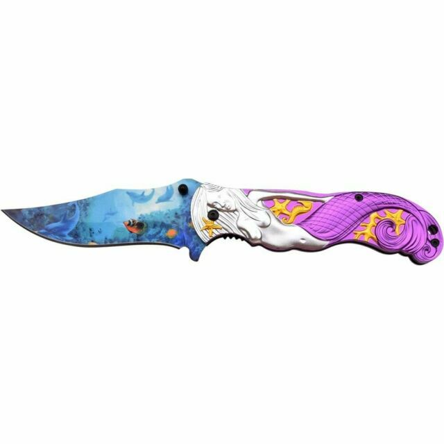 Masters Collection Silver Tone Body Purple Tail Mermaid Knife Ocean ...