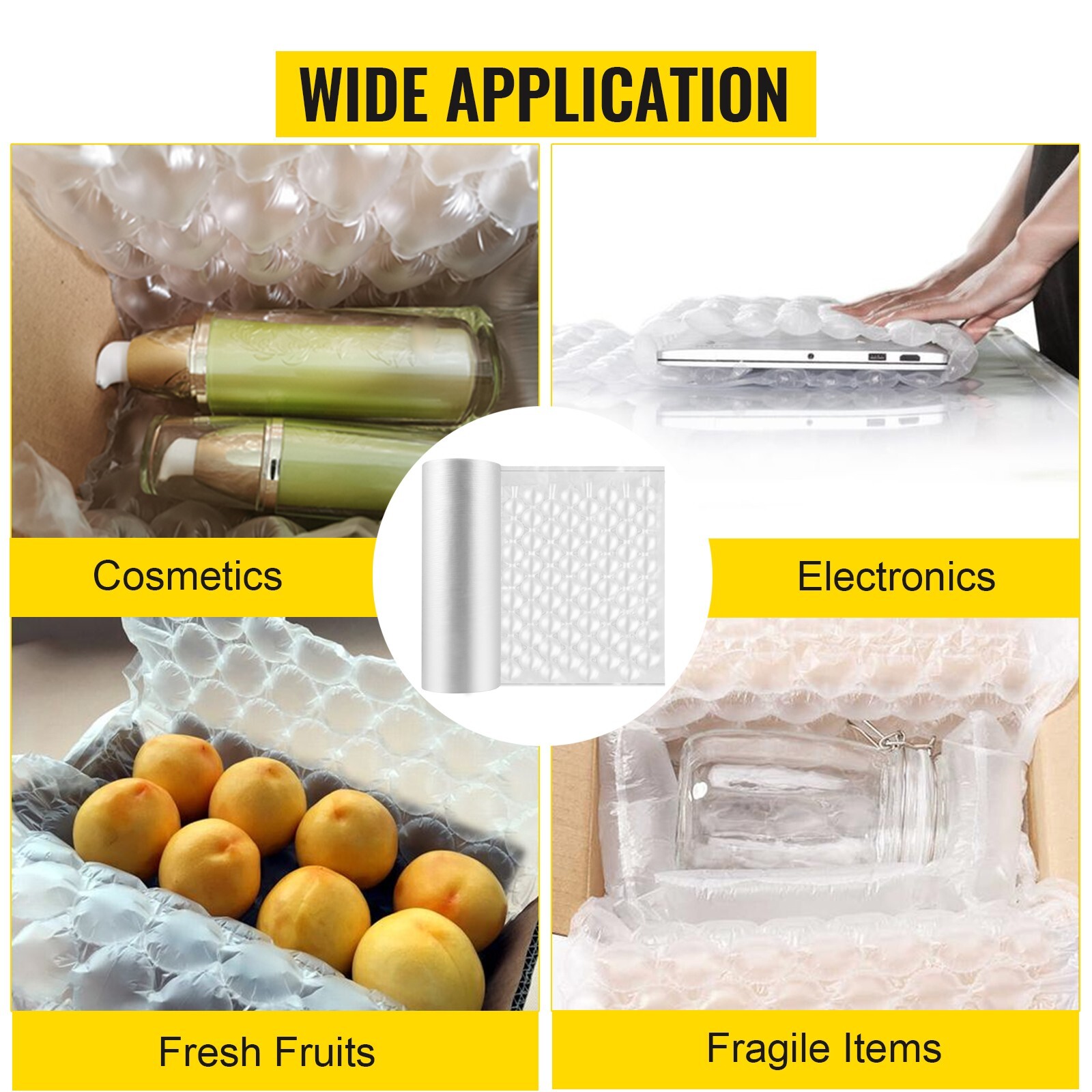 VEVOR 984' x16" Air Pillow Film Cushion Machine Small Bubble Packag ...