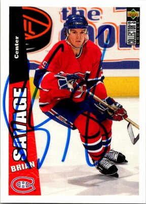 Brian Savage autographed hockey card Montreal Canadiens, FT 1996 Upper ...