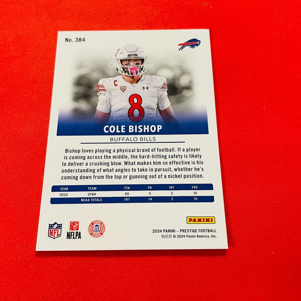 Cole Bishop .. ROOKIE .. Utah Utes / Buffalo Bills .. 2024 Prestige ...