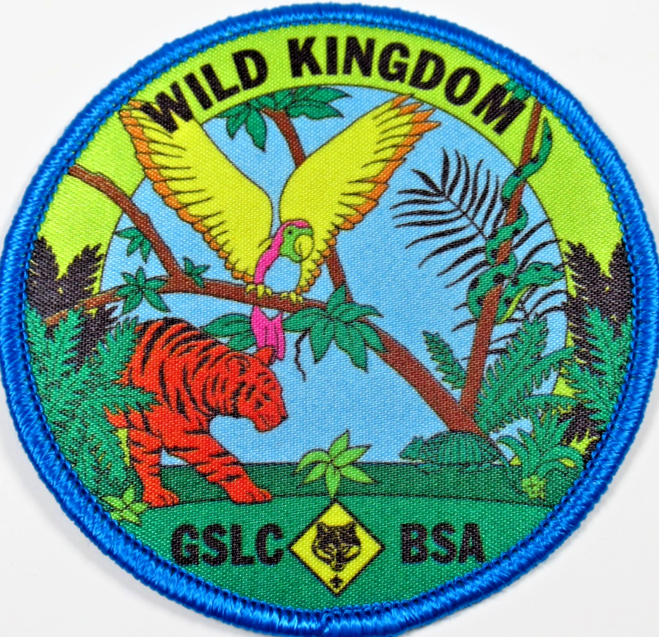 GSLC Boy Scout Wild Kingdom camp patch tiger parrot embroidered border ...