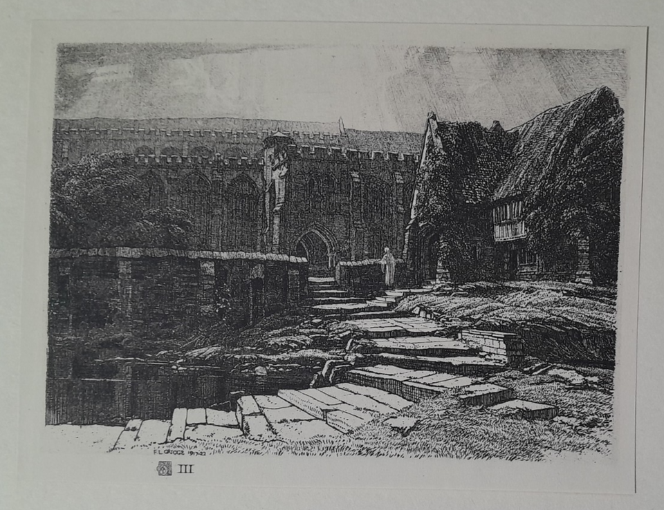 GRIGGS ABBEY CHURCH PRINT of an Etching C1926 | eBay UK