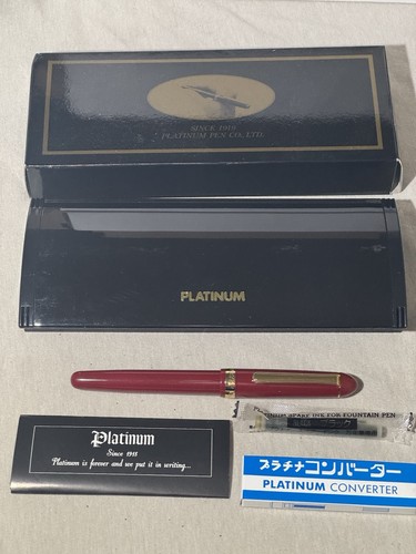Platinum #3776 Balance Maestro Fountain Pen In Burgundy With Gold Trim ...
