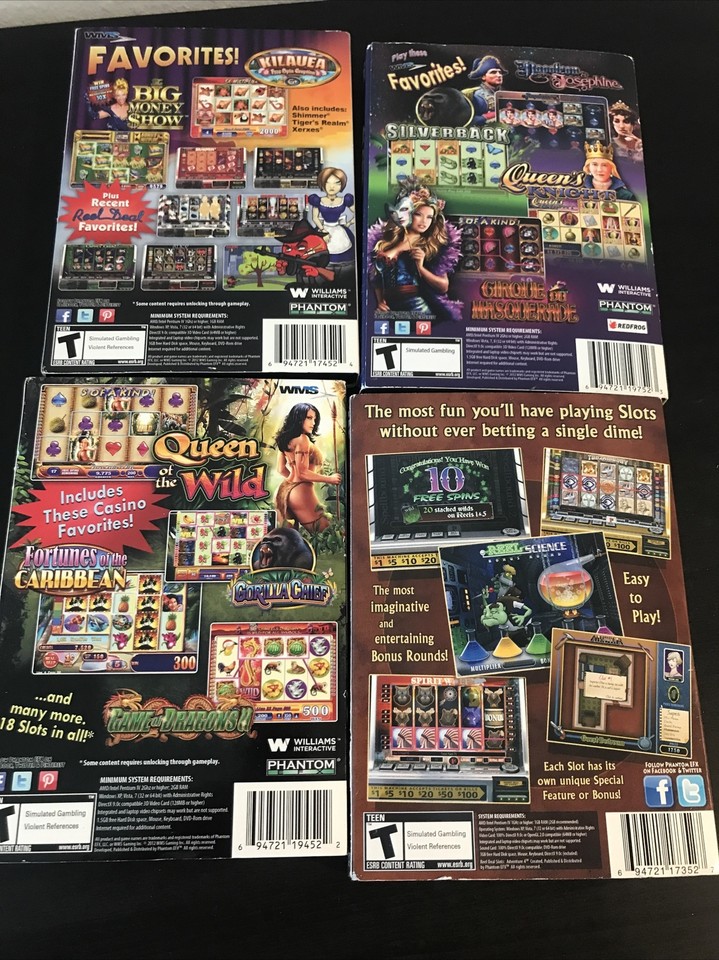 Slots PC DVD Games Lot Of 4 With Covers WMS Phantom | eBay
