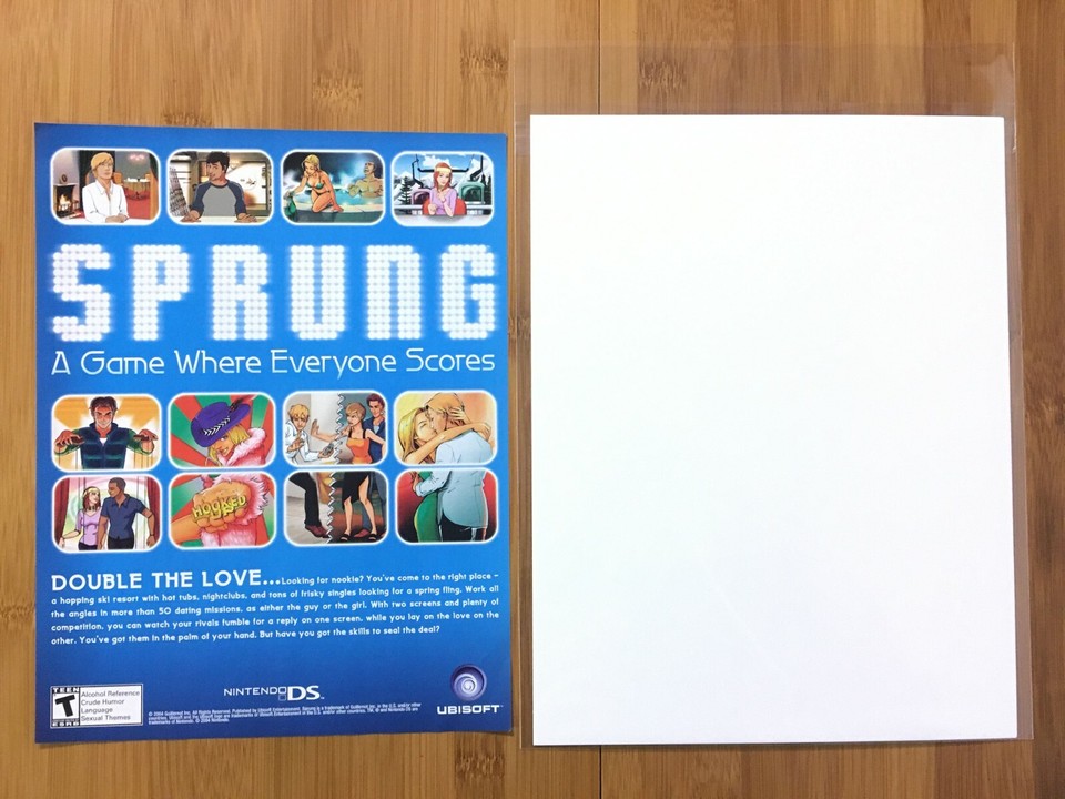 Sprung Nintendo DS 2005 Vintage Print Ad/Poster Art Official Ubisoft ...