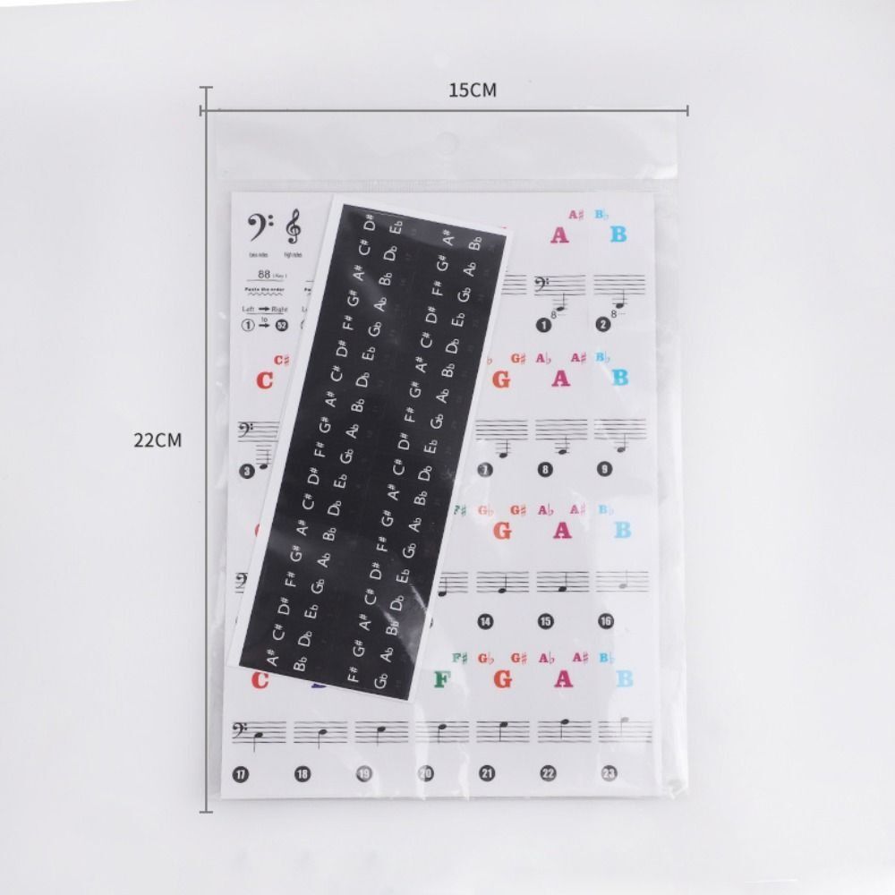 88/61/54/49 Key Piano Keyboard Stickers Self-adhesive Music Decal Notes ...