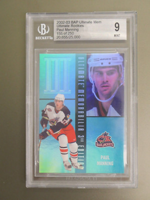 PAUL MANNING 2002-03 BAP ULTIMATE MEMORABILIA ULTIMATE ROOKIES /250 BGS ...