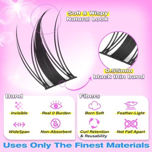 wiwoseo Manga Lash Clusters Eyelash Anime Cluster Black | eBay