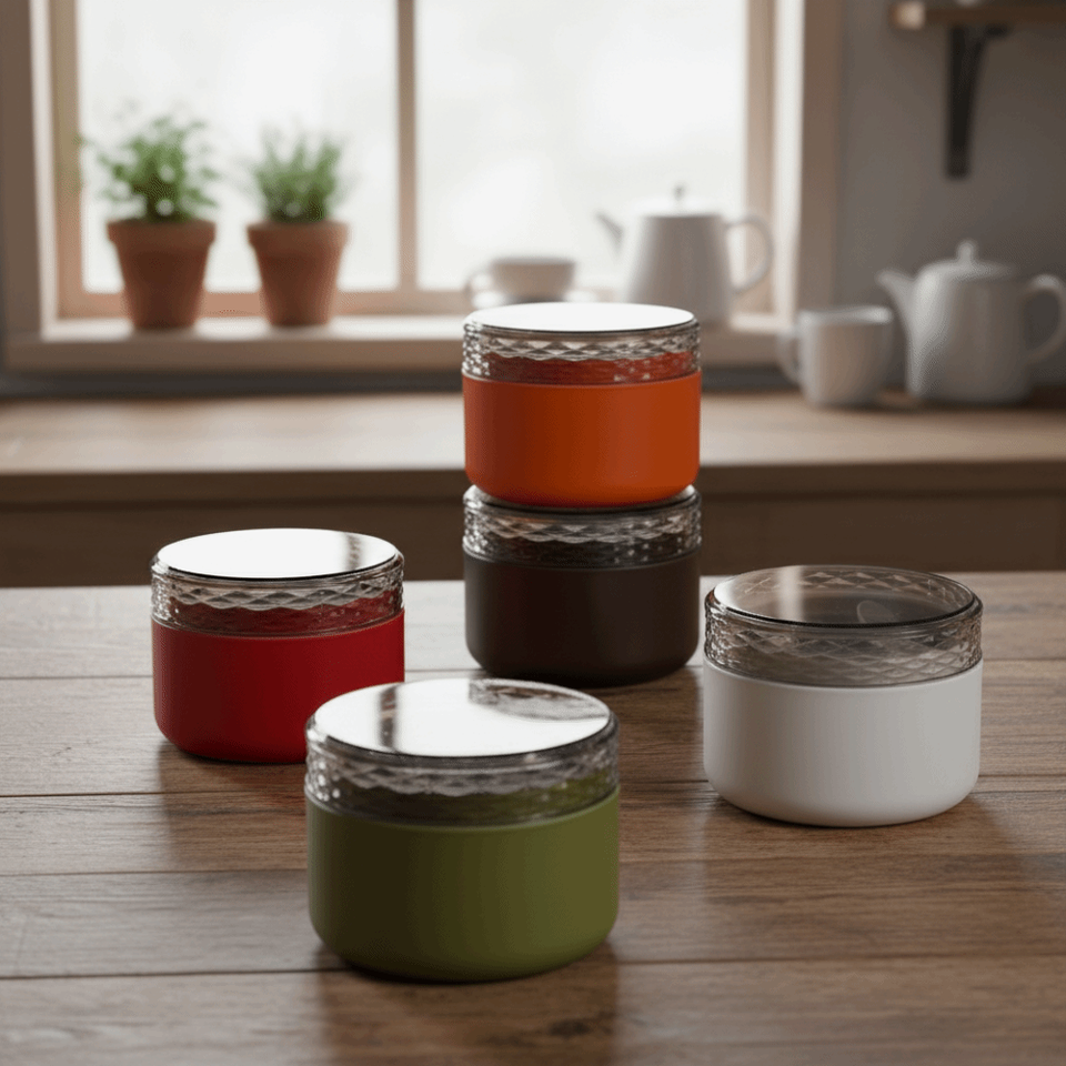 2PCS Acrylic Lid Mini Tea Jar Moisture-proof Empty Tea Tin Can Travel ...