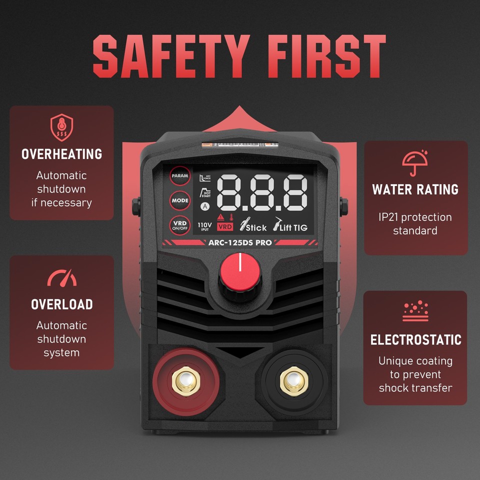 MINI 2 In 1 Portable ARC/MMA/Lift TIG Stick Welder 110V 125A Welding ...