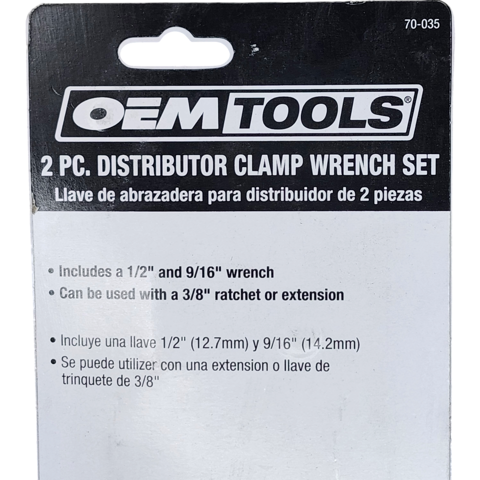 OEMTOOLS 70-035 2-Piece Distributor Clamp Wrench Set,9/16 Wrench and 1/ ...