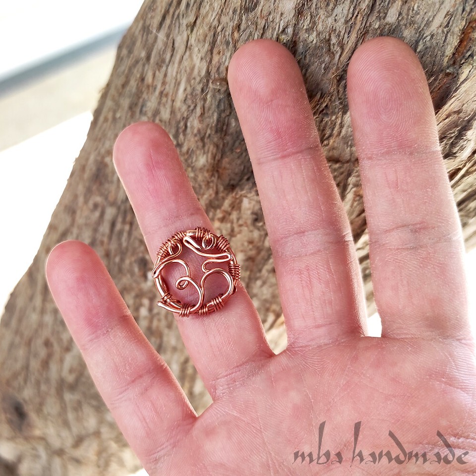 OM AUM ॐ Ring Pure Copper Any Size Handmade Unique Jewelry - Spiritual ...