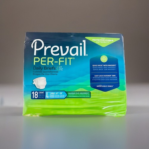 Prevail Per-Fit Adult Briefs Diapers With Tabs L Heavy Absorbency 18 Ct ...