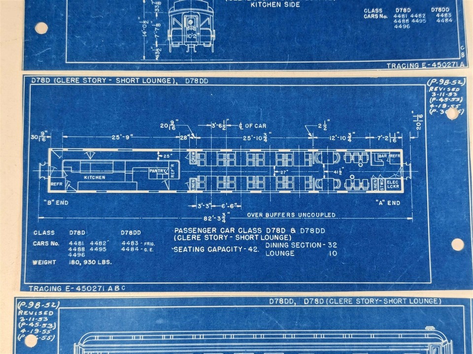 Pennsylvania PRR Clerestory Short Lounge Passenger Car DL78DD Diagrams ...