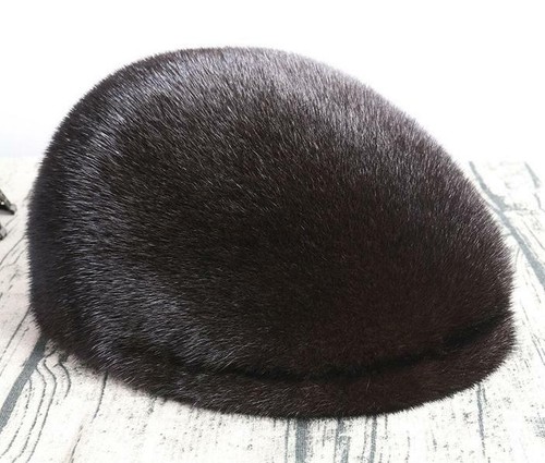 Winter Men 100% Real GenuineThe Danish mink fur hat Cap Warm hat Peaked ...