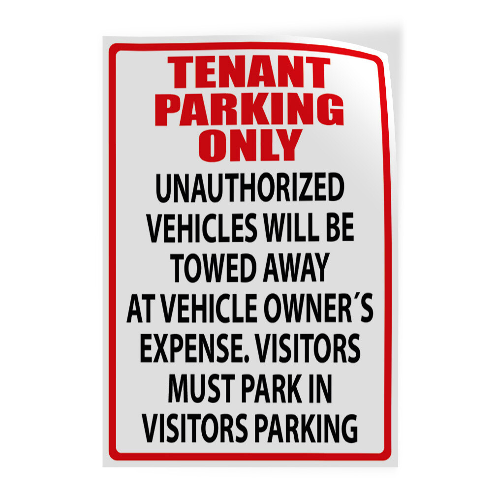 Industrial Decals Vertical Vinyl Stickers Tenant Parking Sign A Parking ...