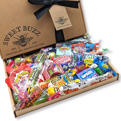 American Sweets Candy 50 Piece Gift Box Hamper Personalised Candies USA ...