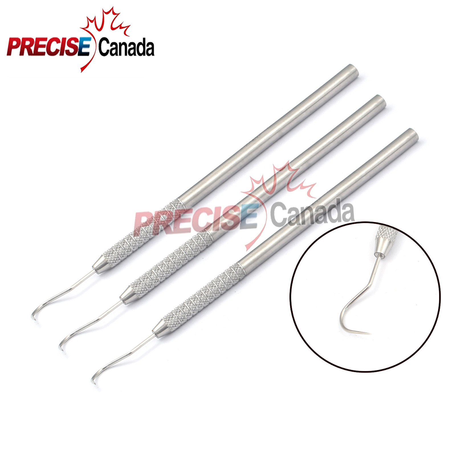 Set Of 3 Dental Probe Explorer 23 Hook Tartar Remover Dentist ...