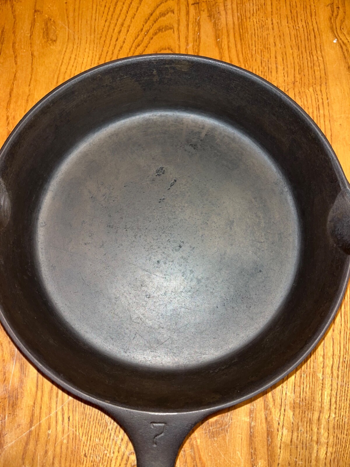 Griswold No. 7 Cast Iron Skillet 701 H Large Block Logo with/Heat Ring ...