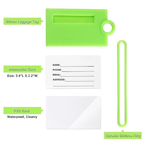 Initial Luggage Tags for Suitcase, 3 Pack Bright Silicone Letter A ...