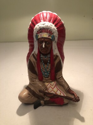 VINTAGE NATIVE AMERICAN INDIAN CHIEF CERAMIC SCULPTURE | eBay