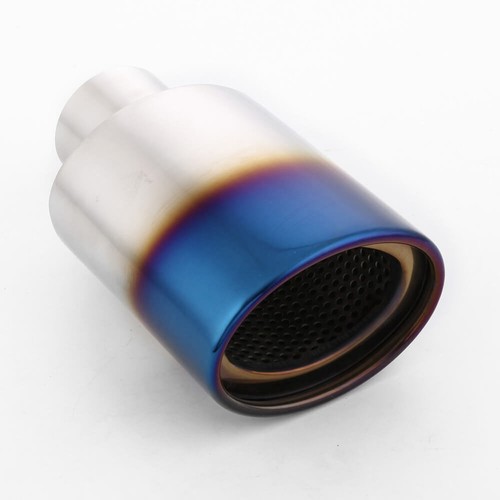 Blue Burnt 2.5 Inlet Oval Straight Cut Resonated Exhaust Tip 304 ...