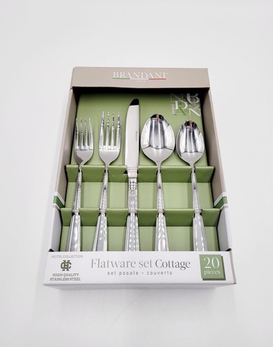 Brandani Italy Cottage Flatware Set 20 Piece High Quality Stainless ...