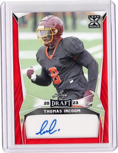 2023 Leaf Draft Football AUTOGRAPH RED Thomas Incoom #BATI1 RC ROOKIE ...