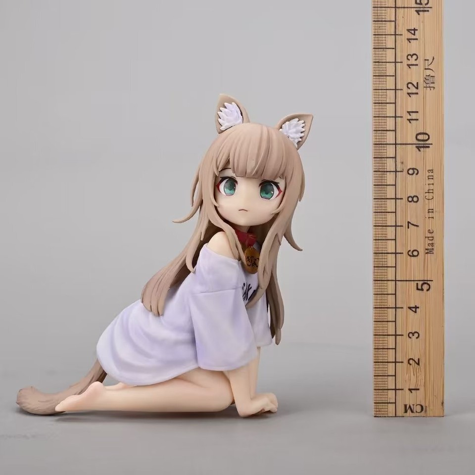 Anime 12cm My Cat Is A Kawaii Girl Kinako kneeling PVC Figure Statue In ...