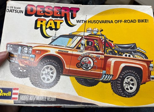 Revell H1301 Desert Rat Datsun Pickup Truck w/Motorcycles Model Car KIT ...