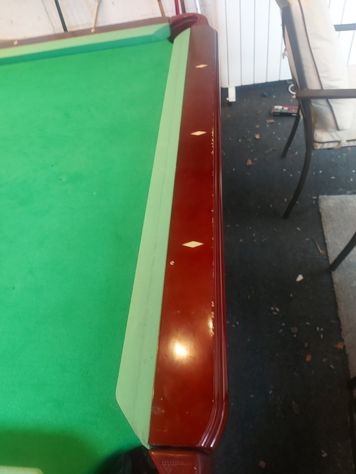 Very Nice 3 Slated Pool Table To Include Rest And Pool Balls And ...