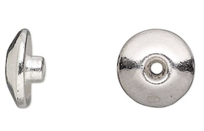 Bead Aligner, 10 Rhodium Pewter Smooth 7.5X3.5mm Bead Adapters To Stop ...