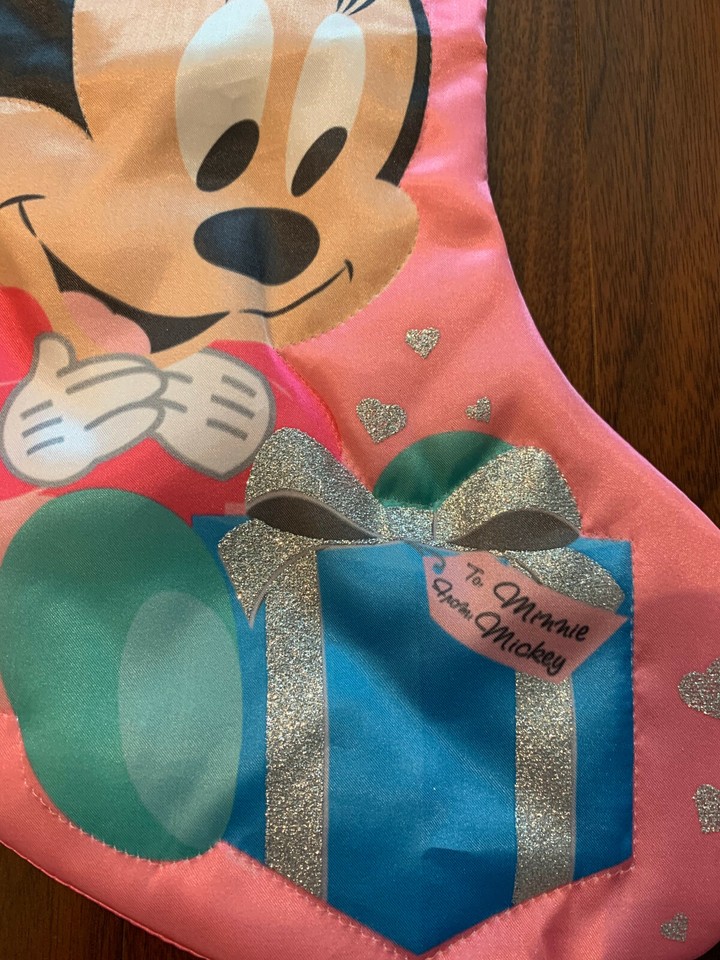 Disney Minnie Mouse Christmas Stockings Pink Blue Red Authentic Set of ...