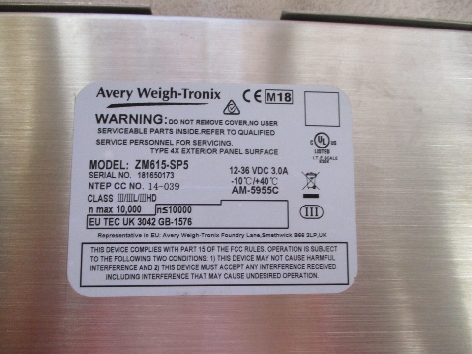 Avery Weigh-Tronix ZM615 Programmable Indicator ZM615-SP5 (#2) | eBay