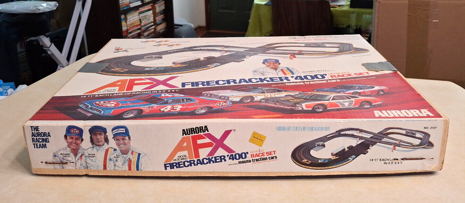 Vintage Aurora AFX Firecracker 400 Slot Car Racing Track 1977 No. 2107 ...