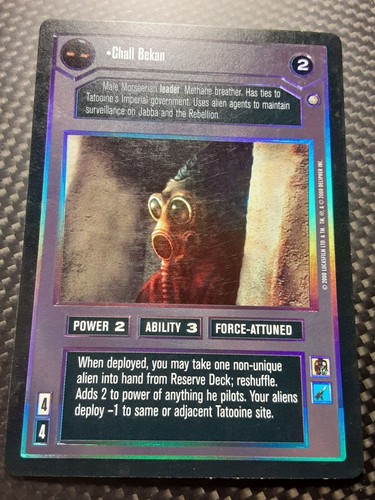 Decipher Star Wars CCG Reflections 2 FOIL RARE Lt. Play BB Chall Bekan ...