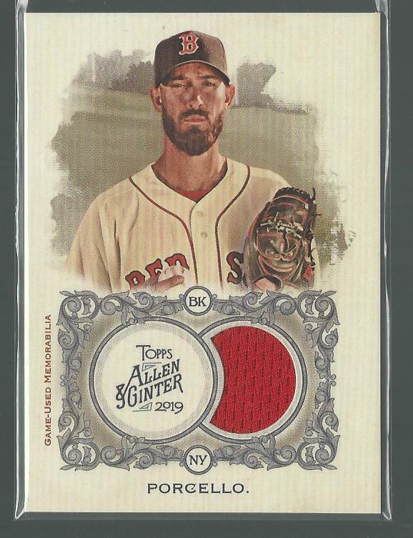 2019 TOPPS ALLEN & GINTER RICK PORCELLO RED SOX GAME USED JERSEY PATCH ...