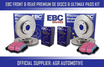 EBC FRONT + REAR DISCS AND PADS FOR PEUGEOT 405 1.9 D 1992-96 OPT2 ...