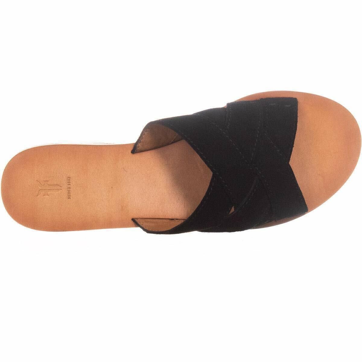 FRYE Carla Criss Cross Open Toe Casual Slide Sandals Black Size 8.5 | eBay