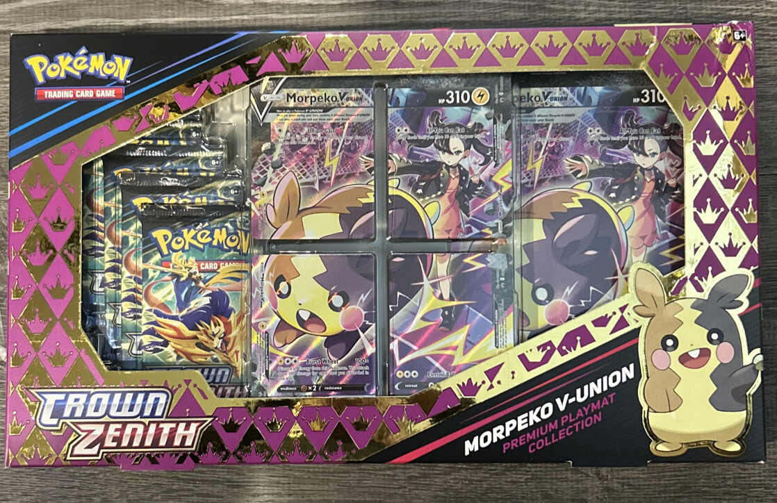 Pokemon TCG Crown Zenith Morpeko V-Union Playmat Premium Collection Box ...