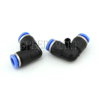 2 pcs L Type PV8 Pneumatic Air 2 Way Quick Fittings Connector 8mm Tube ...