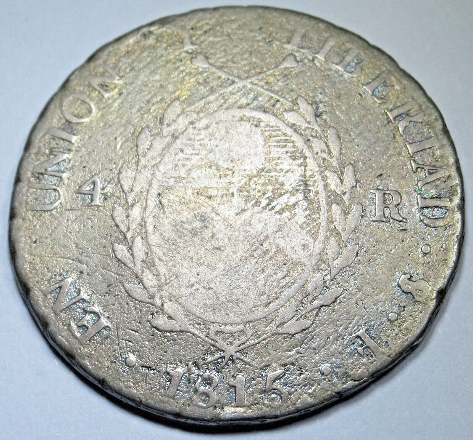 1815 Argentina Potosi Silver 4 Reales Genuine Antique Colonial Key Date ...