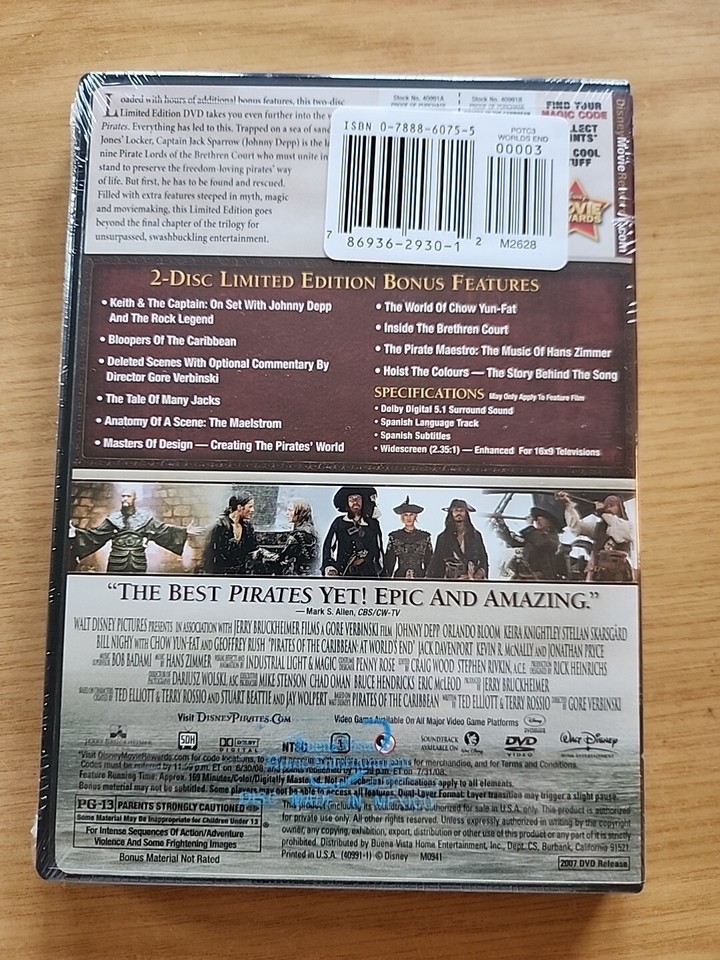 Pirates of the Caribbean: At World's End (DVD) (2-Disc Limited Edition ...