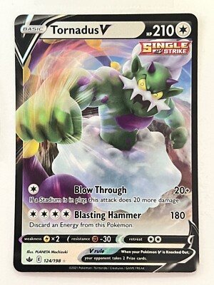 Tornadus V 124/198 Ultra Rare Chilling Reign Pokemon TCG Pack Fresh ...