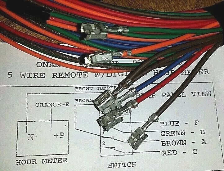 ONAN SILENT DIESEL REMOTE START SWITCH PANEL HOUR METER with 40 FOOT ...