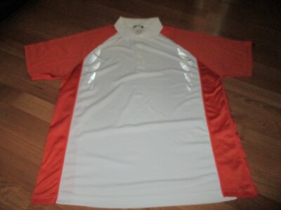 MENS ZERO RESTRICTION TOUR SERIES SHORT SLEEVE WHITE/ORANGE POLO GOLF ...