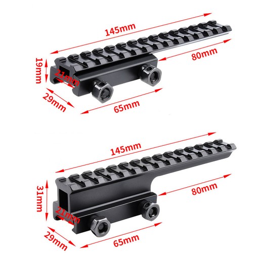 Extended Flat Top Riser Scope Mount Base Mount for 20mm Picatinny Rail ...