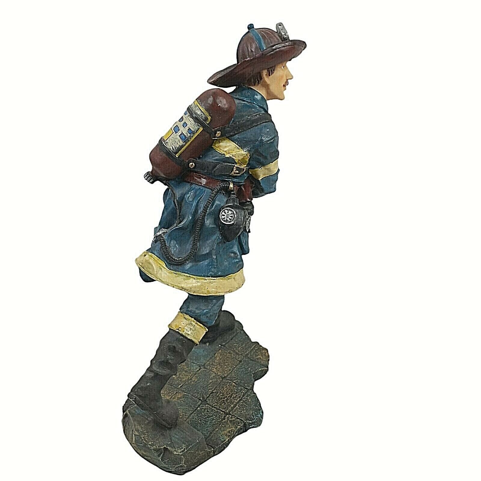 Firefighter Figurine with Child Oxygen Tank Fireman Resin 11.5" Number ...